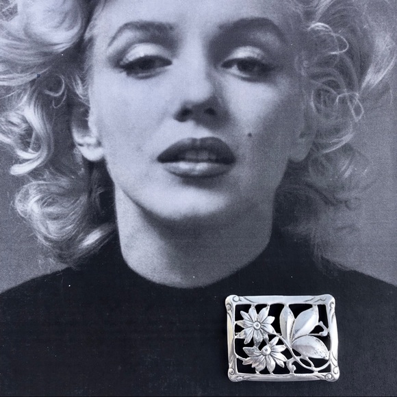 Vintage | Jewelry | Vintage Square Floral Sterling Silver Brooch | Poshmark